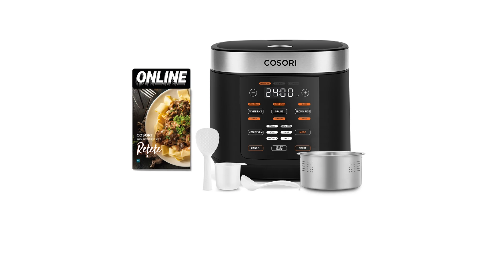 Cosori Slow Cooker Fierbător de orez multifuncțional (Negru) - Cosori ...